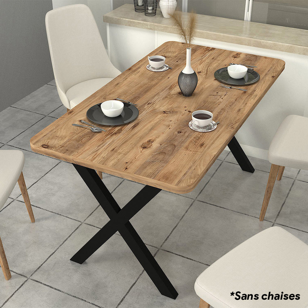 Table salle à manger en bois NOVUS 150 cm - piétement en métal – Meublin.ma