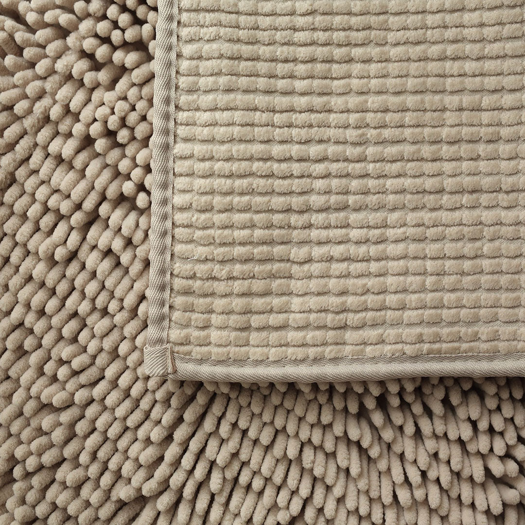Tapis de bain FLUFFY beige - Mobilier d'intérieur Maroc – Meublin.ma