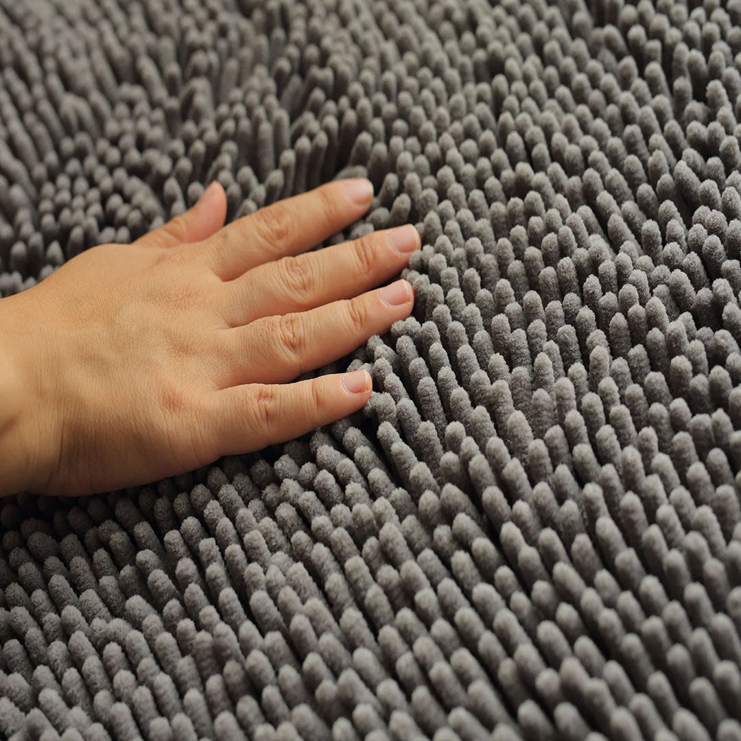 Tapis salle de bain FLUFFY gris - Mobilier d'intérieur Maroc – Meublin.ma