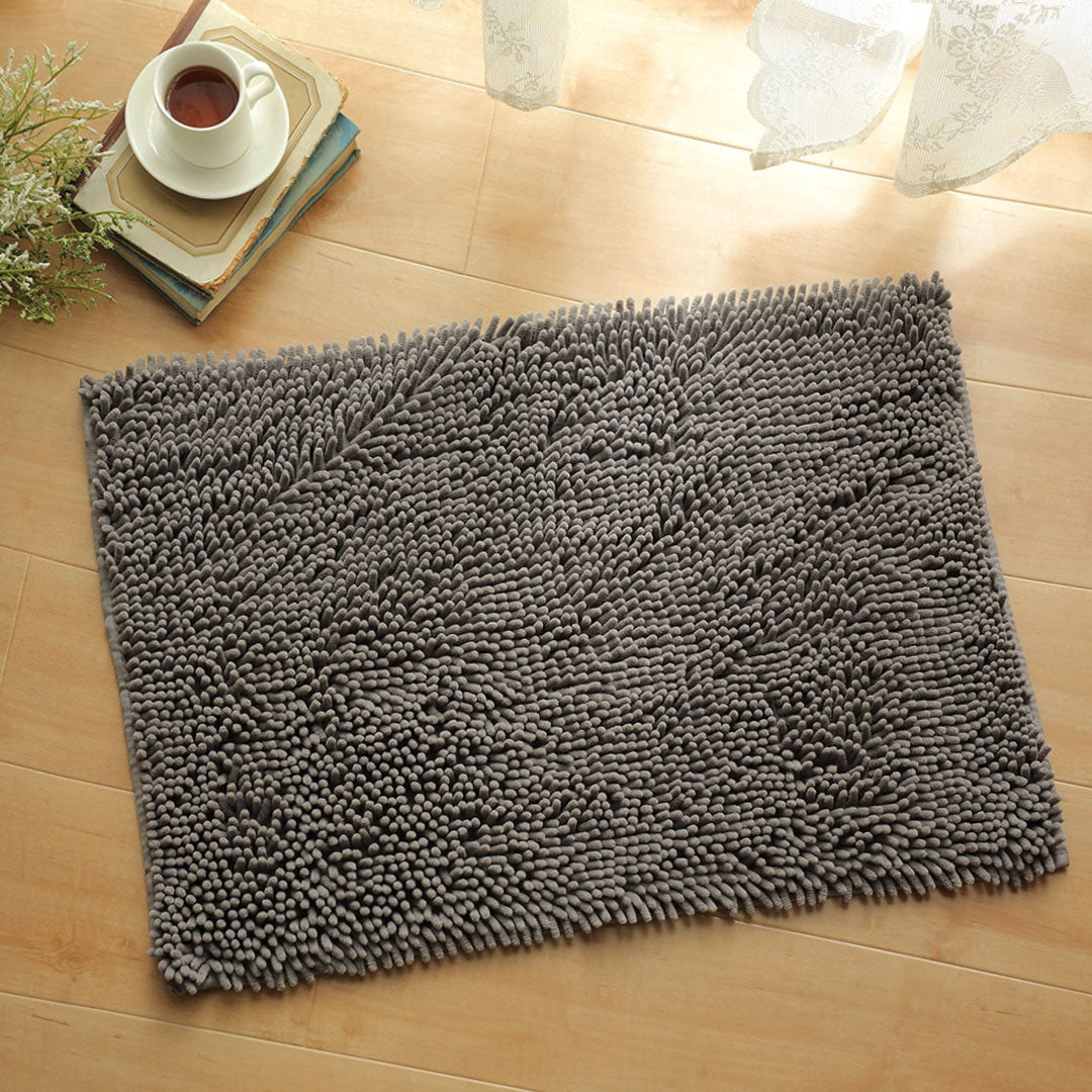 Tapis salle de bain FLUFFY gris - Mobilier d'intérieur Maroc – Meublin.ma