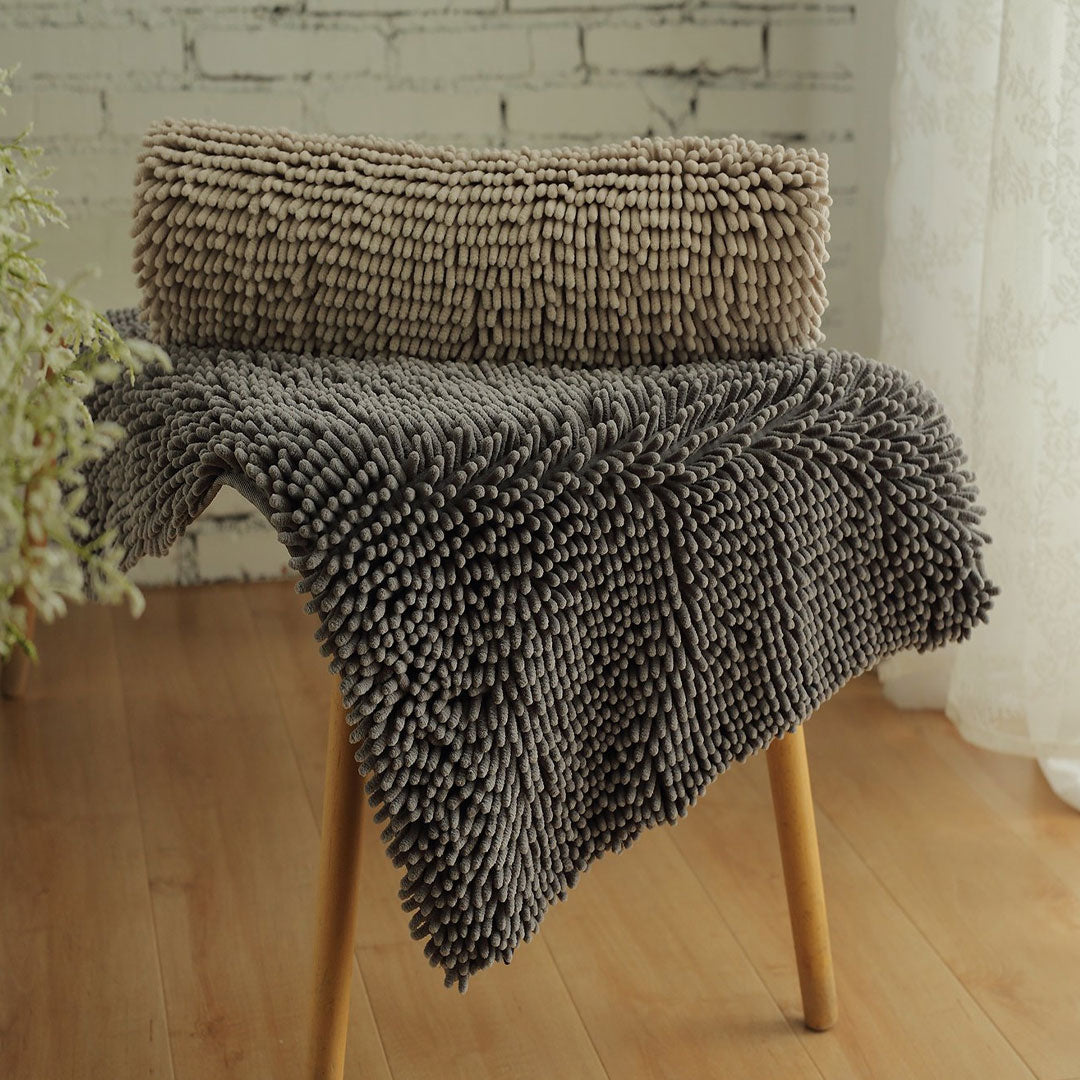 Tapis salle de bain FLUFFY gris - Mobilier d'intérieur Maroc – Meublin.ma